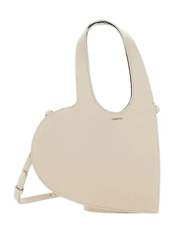 Coperni Heart Shoulder Bag - Beige