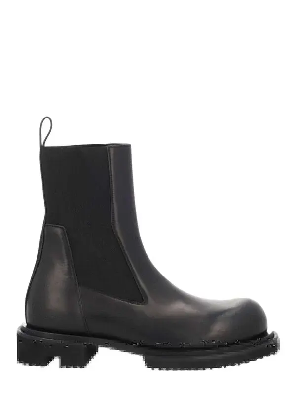 Rick Owens Calfskin Chelsea Boots With Lug Sole - Black