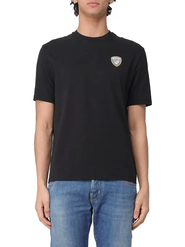BLAUER. Basic Cotton T-shirt With Logo - Black