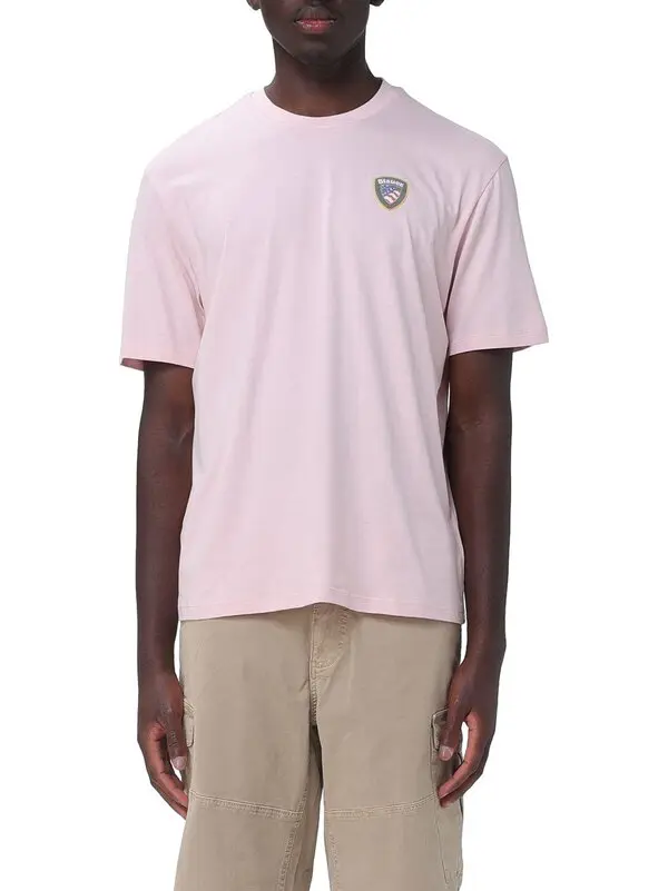 BLAUER. Basic Cotton T-shirt With Logo - Pink