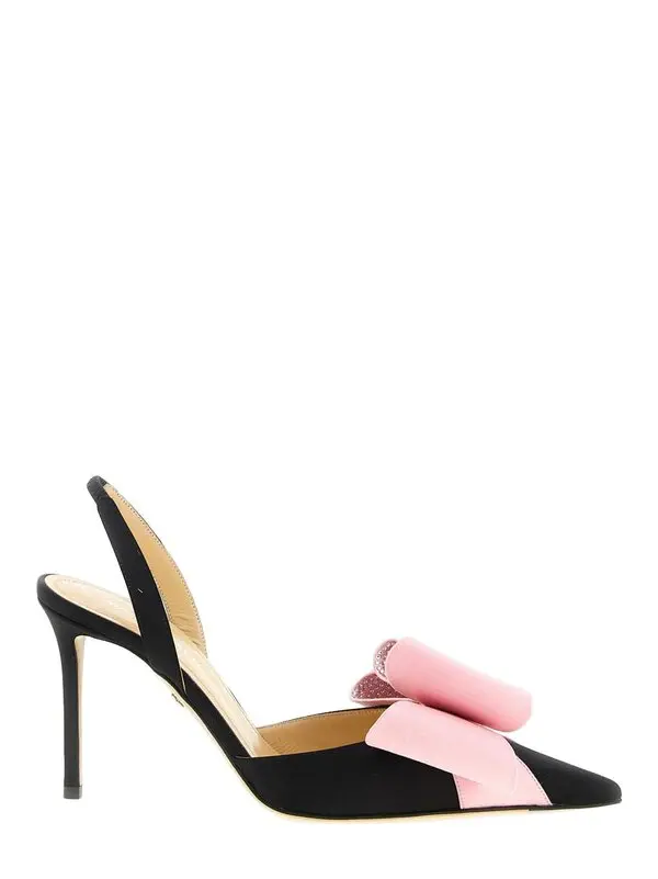 MACH&MACH Crystal Bow Satin Slingbacks - Multicolor