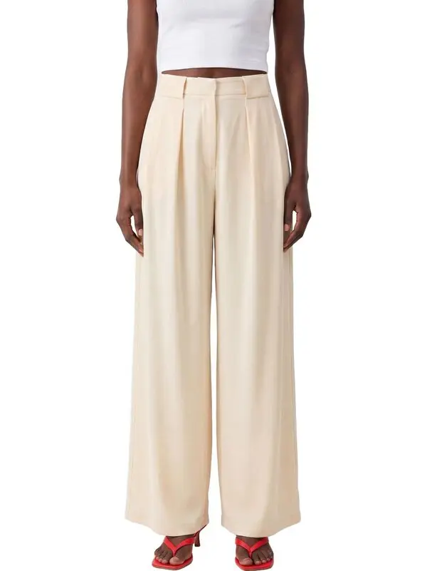 Momoni Wide-leg Palazzo Pants In Acetate And Silk Blend - White