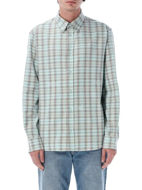 Off-White Tartan Cotton Shirt - Green