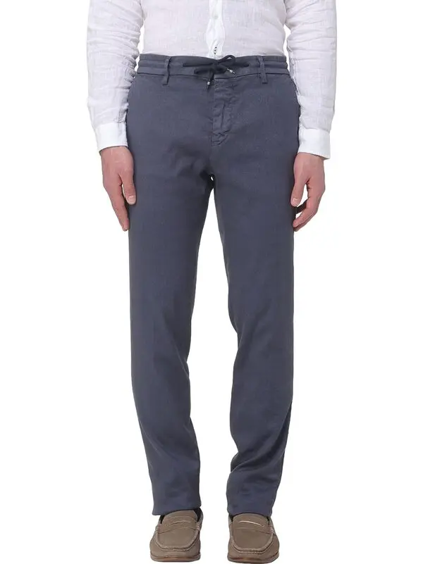MASON'S Linen And Cotton Blend Drawstring Trousers - Dust