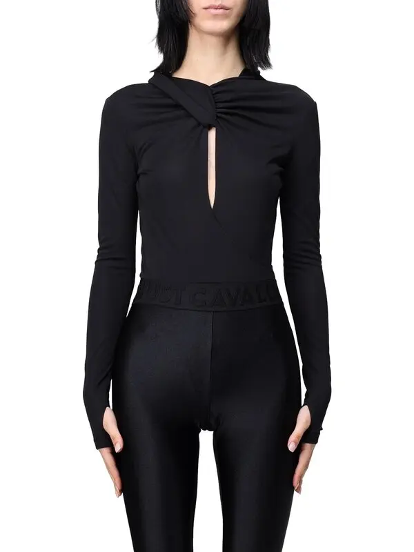 Just Cavalli Twisted Neckline Bodysuit - Black