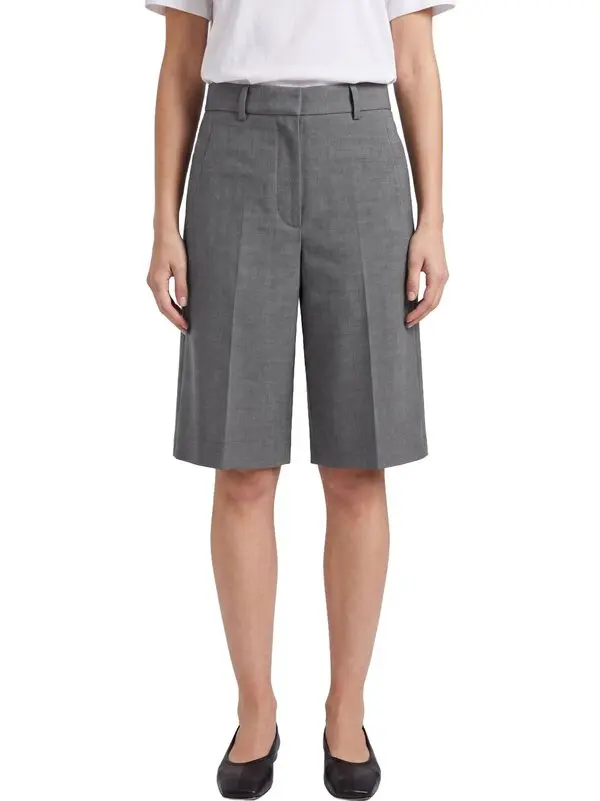 MAISON MARGIELA High-waisted Knee-length Tailored Shorts In Wool Blend - Grey