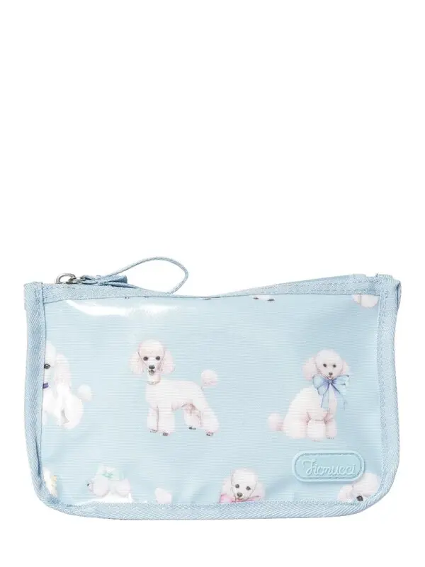 Fiorucci Poodle Pouch In Cotton Canvas And Pvc - Gnawed Blue