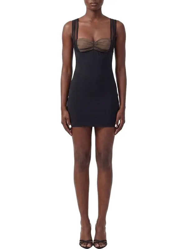 NENSI DOJAKA Mini Stretch Viscose Dress - Black