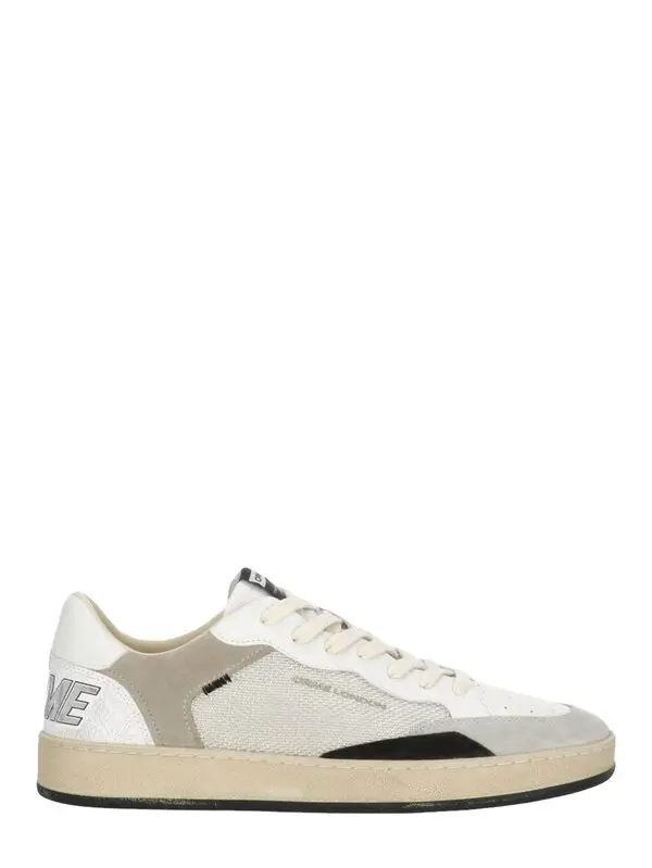 CRIME LONDON Chelsea Leather And Mesh Sneakers - Beige