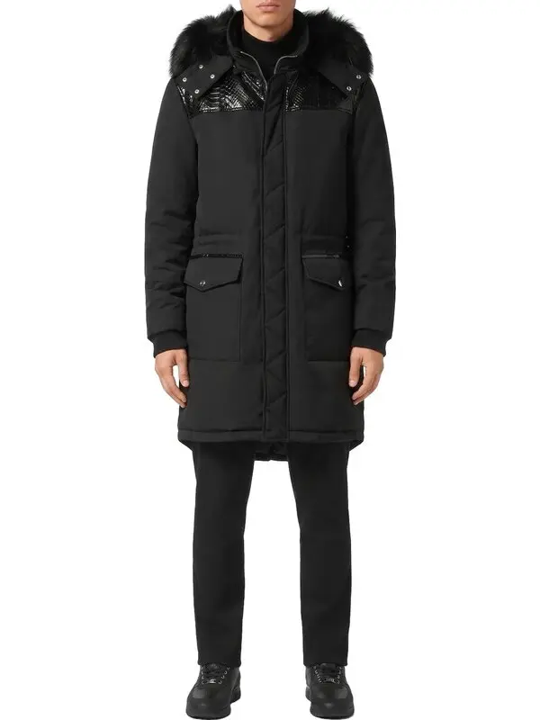 BILLIONAIRE Padded Nylon Hooded Parka - Black