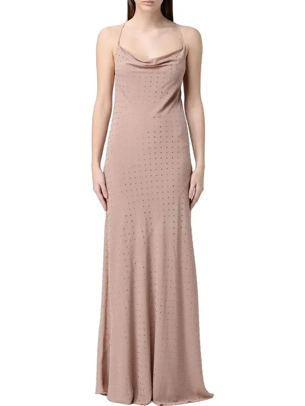 Pinko Long Dress With Embellishments - Pink