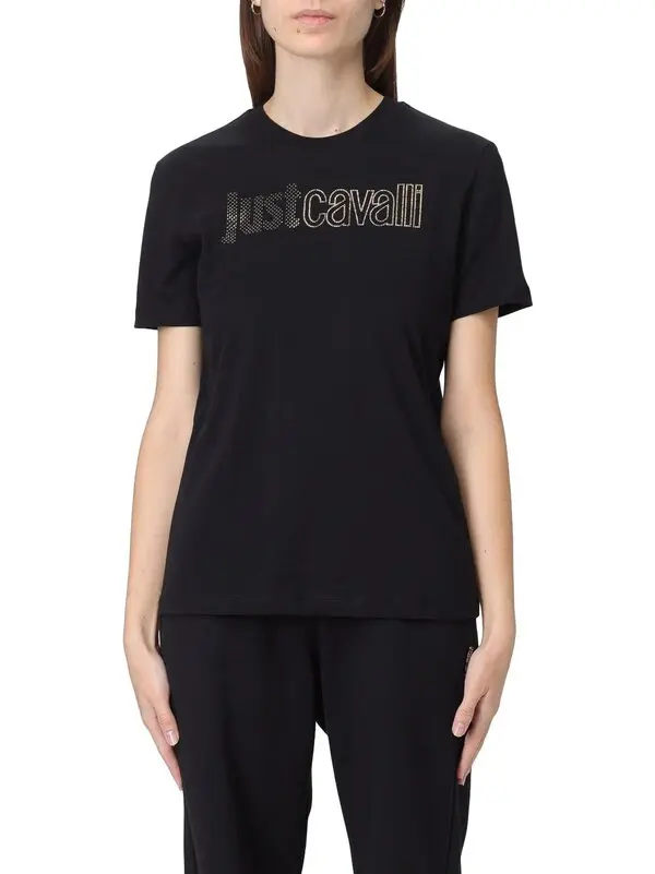 Just Cavalli Embellished Logo T-shirt - Black