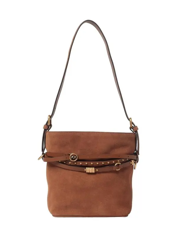 Pinko Studded Shoulder Bag - Brown