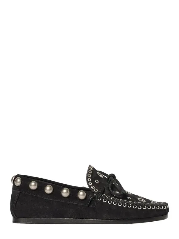 Isabel Marant Étoile Fitza Suede Loafers With Studs - Black