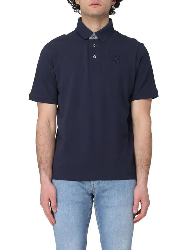 BLAUER. Cotton Polo Shirt - Blue