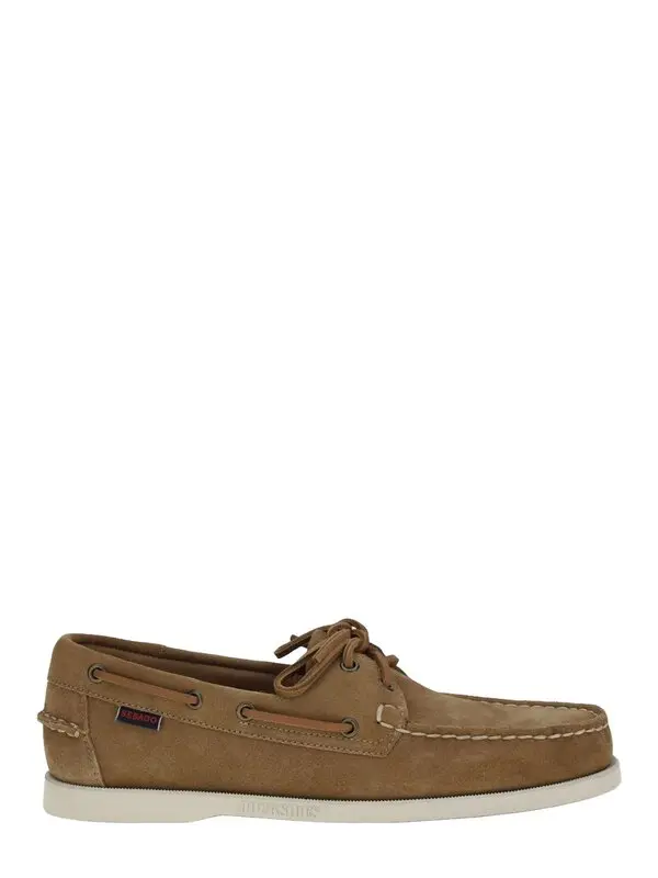 SEBAGO Suede Loafers With Tie Fastening - Camel