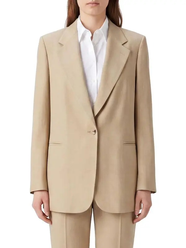GRIFONI Single Breasted Blazer - Beige