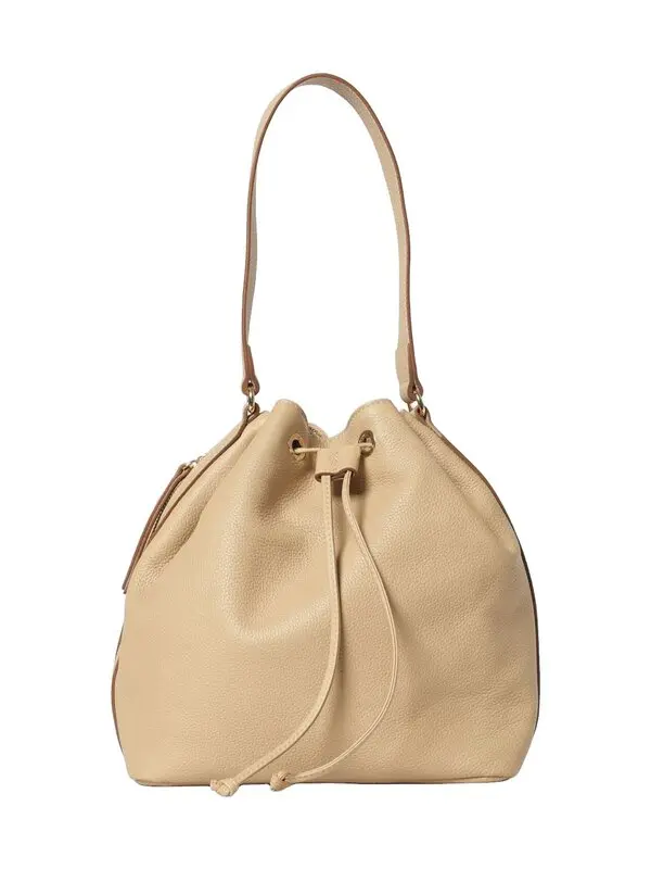 SKYTOS Camilla Pebbled Leather Bucket Bag - Beige