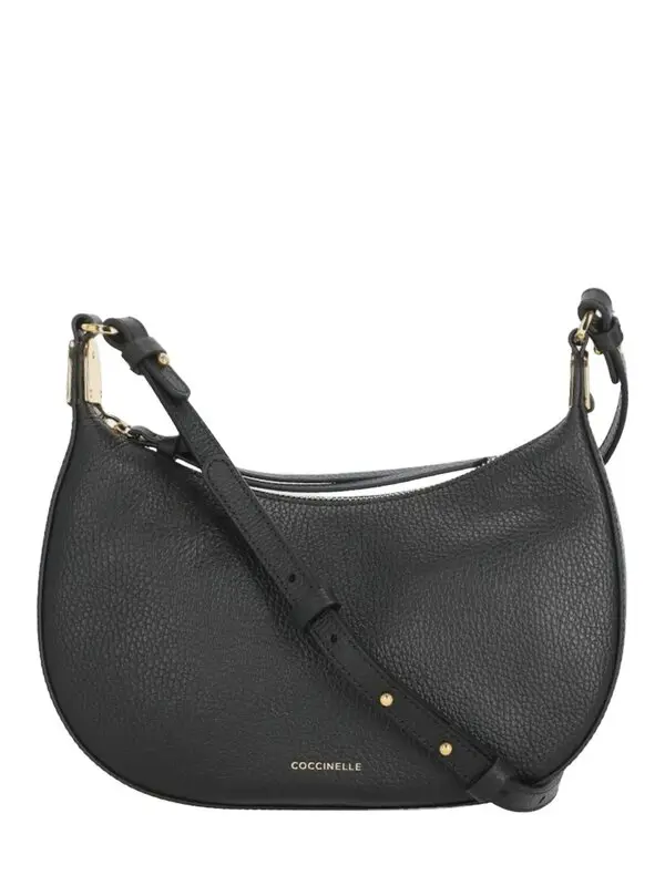 COCCINELLE Hammered Leather Crossbody Bag - Black