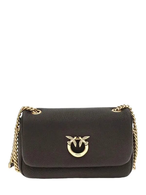 Pinko Shoulder Bag With Gold Tone Chain Strap - Leather