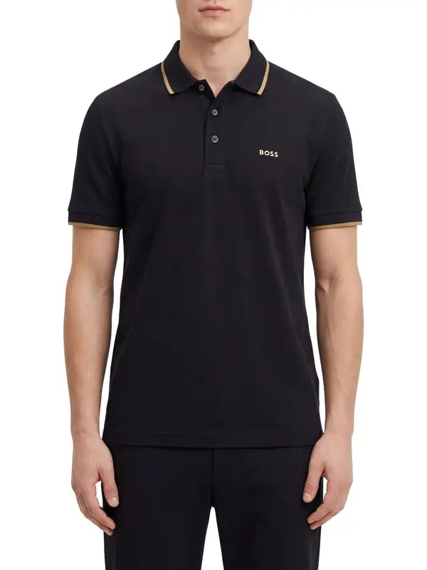 BOSS Cotton Polo Shirt - Black