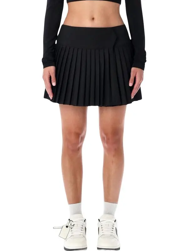 Off-White Pleated Mini Skirt - Black