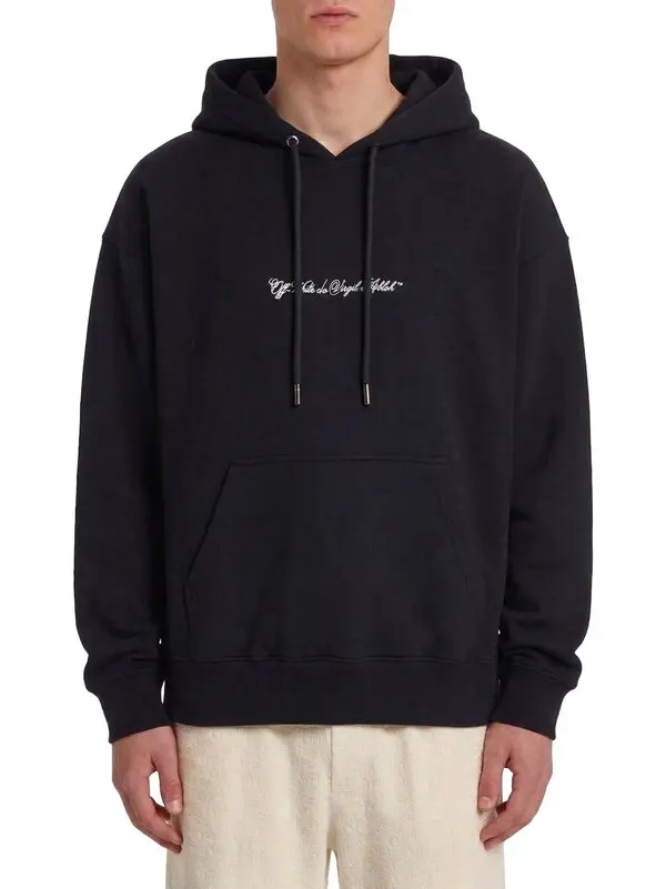 Off-White Cotton Hoodie - Black