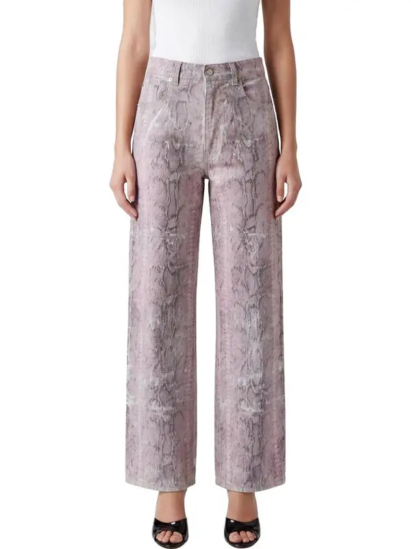 HAIKURE Winona Mid-rise Python-print Wide-leg Jeans - Multicolor