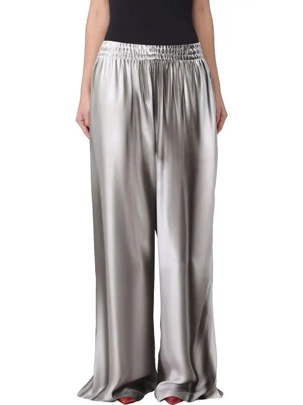 DIESEL® Palazzo Trousers In Viscose Blend - Grey