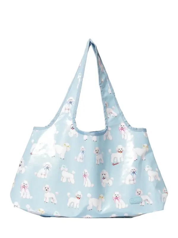 Fiorucci Poodle Print Canvas Tote Bag - Gnawed Blue