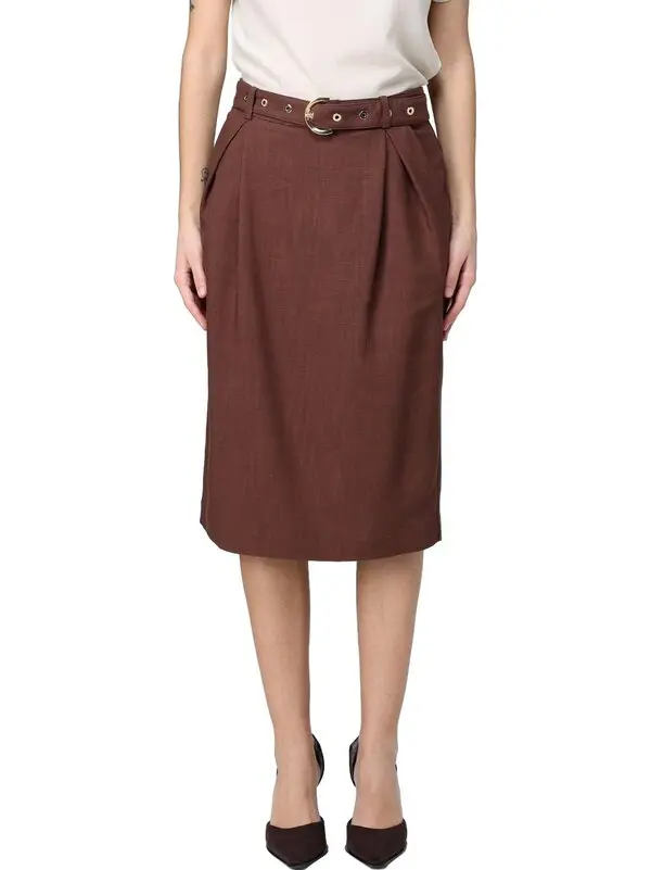 Pinko Belted Midi Skirt - Brown