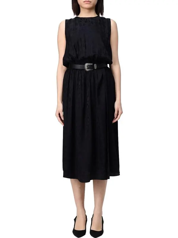 Pinko Sleeveless Midi Dress With Belt - Black