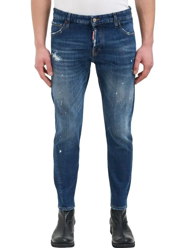Dsquared2 Stretch Cotton Skinny Fit Jeans - Denim