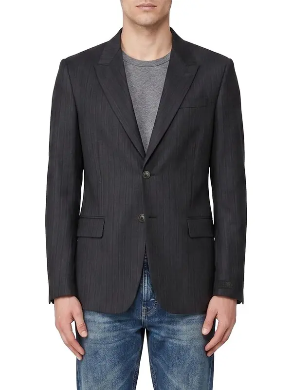 MAISON MARGIELA Virgin Wool And Cotton Single-breasted Blazer - Black