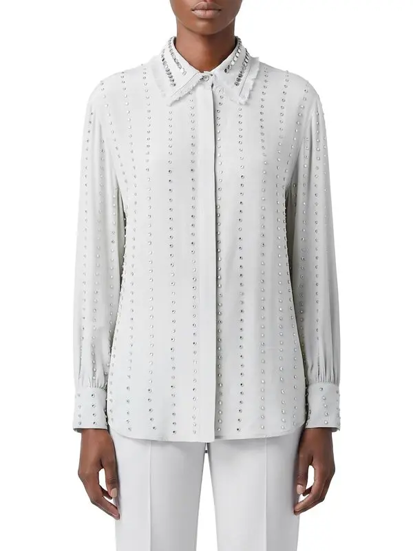 Pinko Embellished Viscose Shirt - Grey