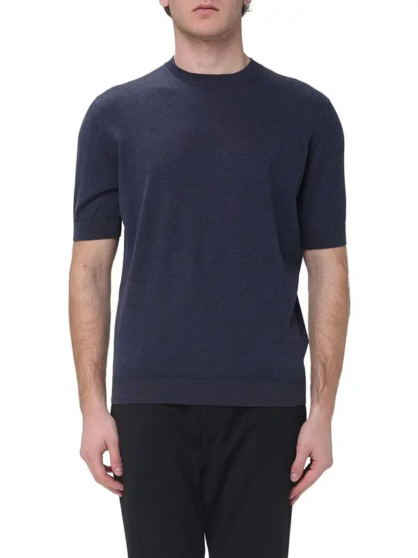LARDINI Cotton Crew Neck Sweater - Blue