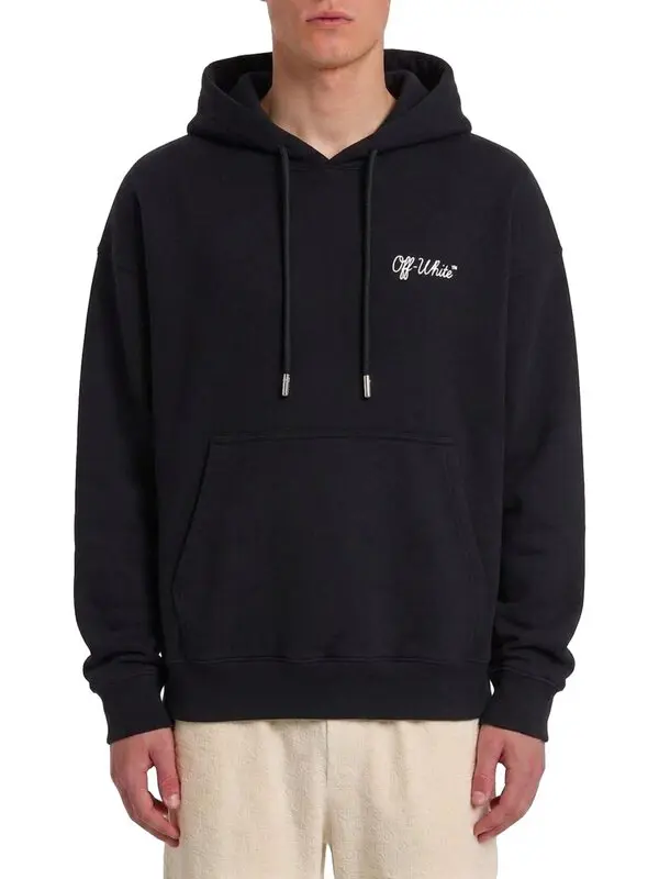 Off-White Cotton Sweatshirt With Logo - Black
