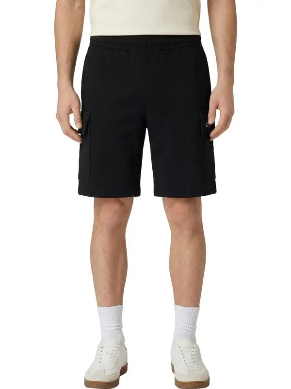 Lacoste Cotton Fleece Cargo Shorts - Black