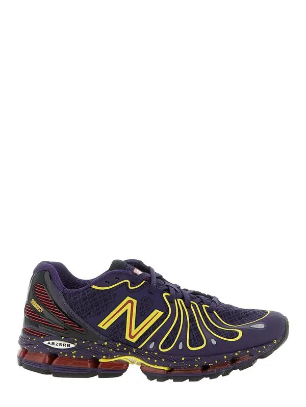 NEW BALANCE Abzorb 1890 Mesh Sneakers With Contrast Logo - Violet