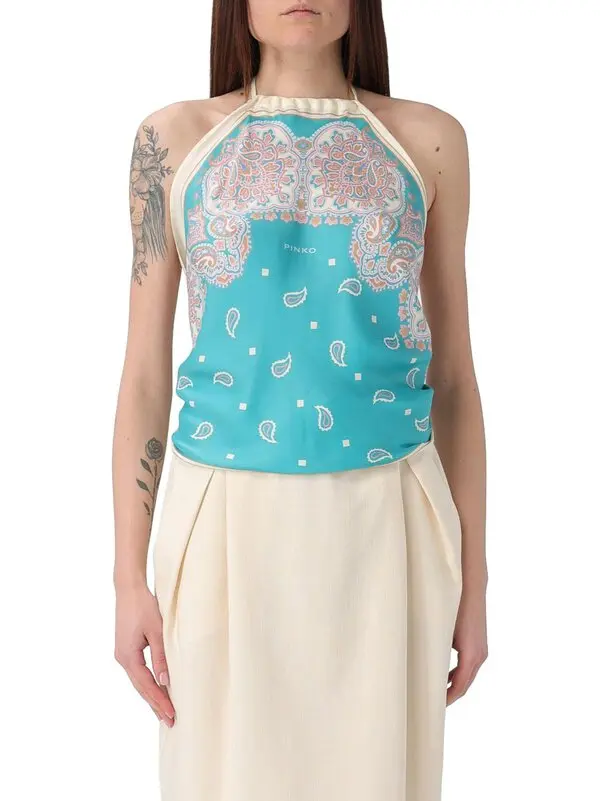 Pinko Printed Halter Neck Top - Multicolor