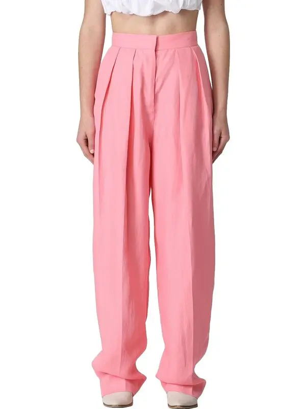 Stella McCartney Wide Leg Pleated Trousers - Red