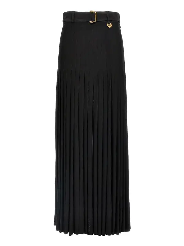 Burberry Pleated Maxi Skirt - Black