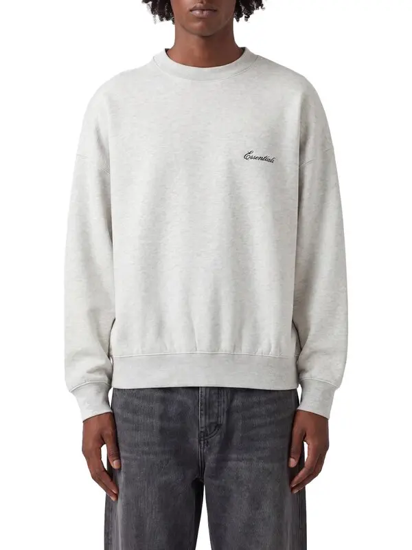 Fear Of God Crewneck Sweatshirt In Cotton-blend With Embroidered Logo And Dropped Shoulders - Yellow Cream