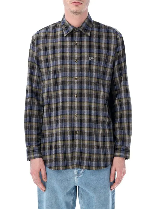 ERL Check Cotton Blend Shirt - Grey