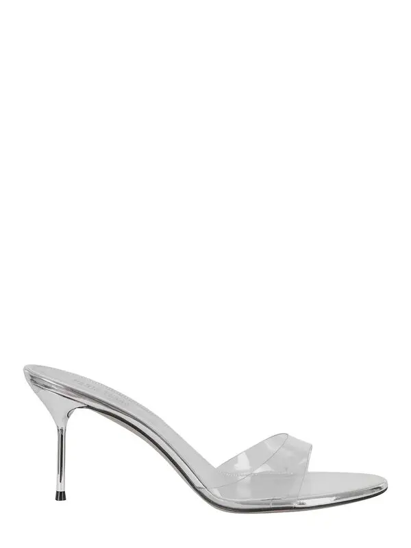 Paris Texas Laminated Leather Lidia Mules - Silver