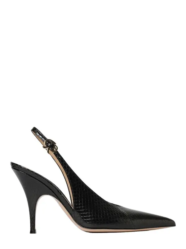 GIANVITO ROSSI Python Print Slingbacks - Black