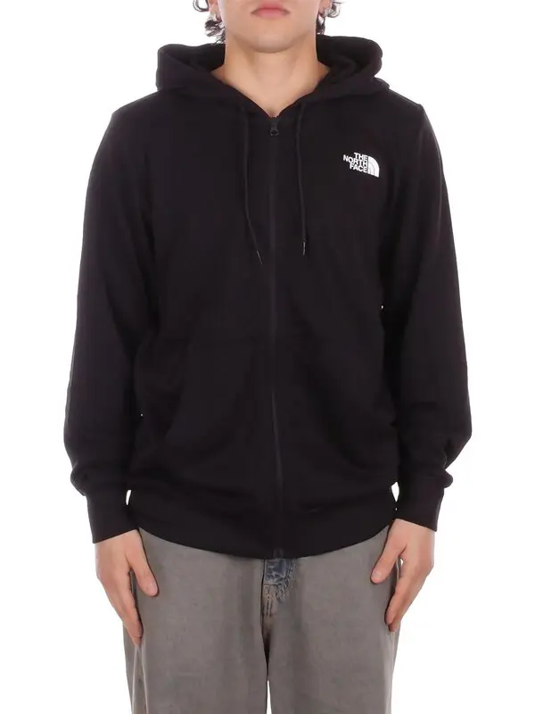 The North Face Cotton Zip Hoodie With Logo - Black