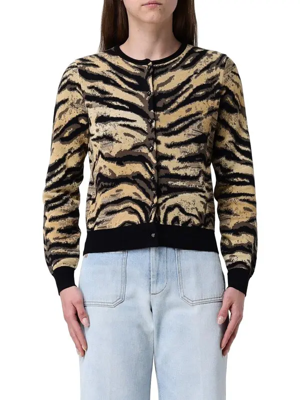 Kenzo Animal Print Cotton And Wool Blend Cardigan - Multicolor