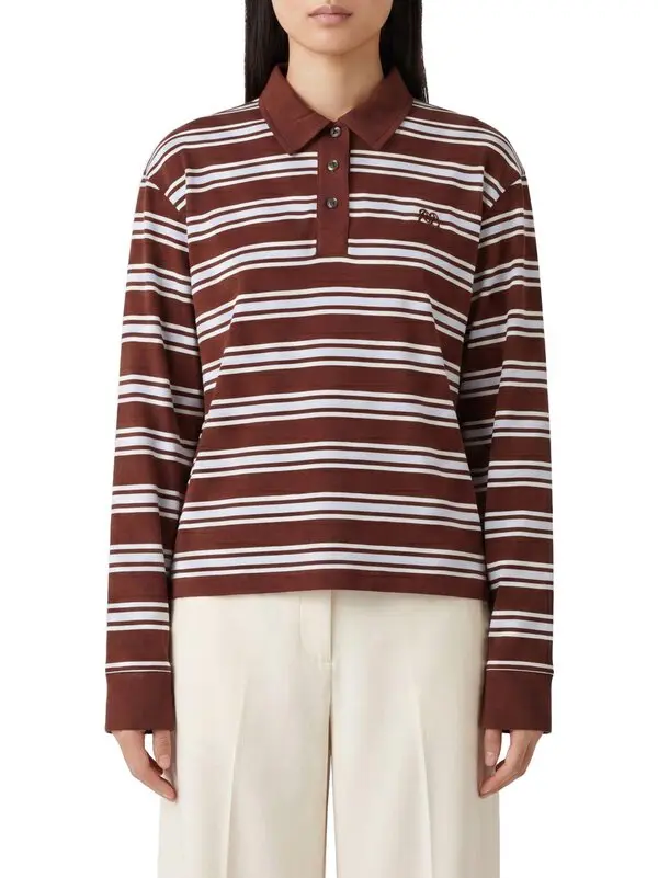 RAG&BONE Long-sleeved Striped Cotton Polo Shirt With Embroidered Logo - Multicolor