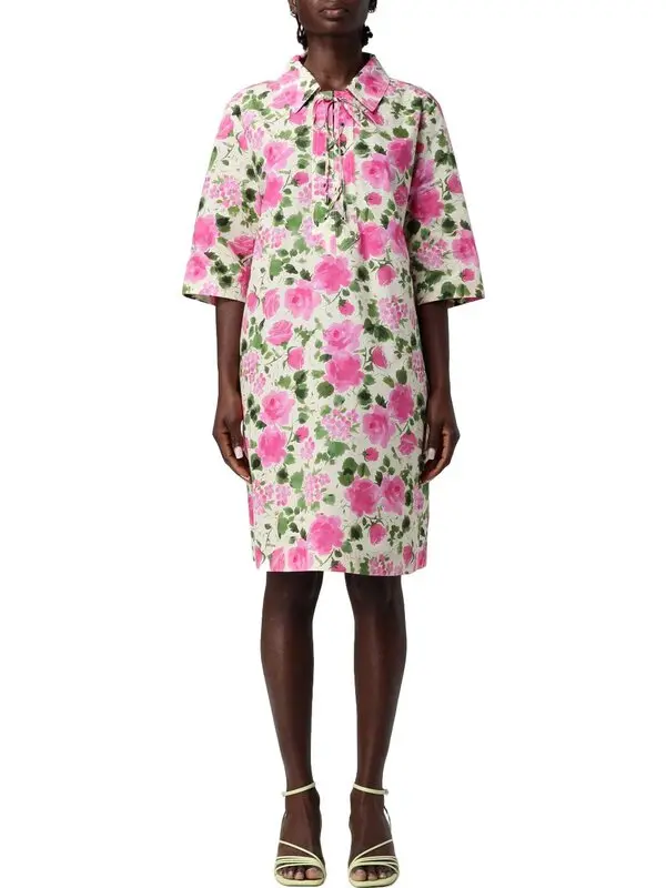 Liu Jo Cotton Poplin Floral Print Mini Shirt Dress - Fa01